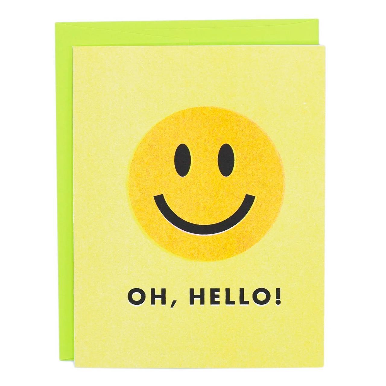 Oh, Hello! Smiley Face Card – Zakka Joy