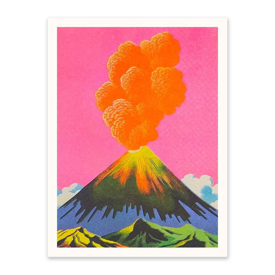 Neon Pink Volcanoes Print – Zakka Joy
